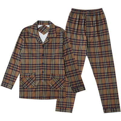 圆人睡衣男春秋纯棉长袖大码套装