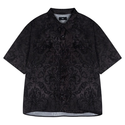 HARE衬衫男2025夏季新款气质通勤休闲短袖翻领上衣582661