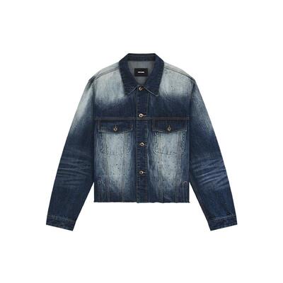 WE11DONE25秋冬男女同款火花牛仔夹克休闲潮流日常外套上衣