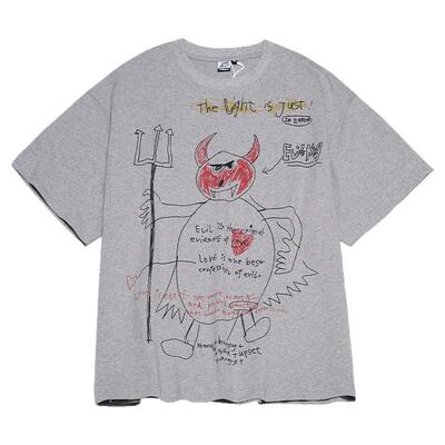 STILLYOU天使恶魔涂鸦短袖T恤