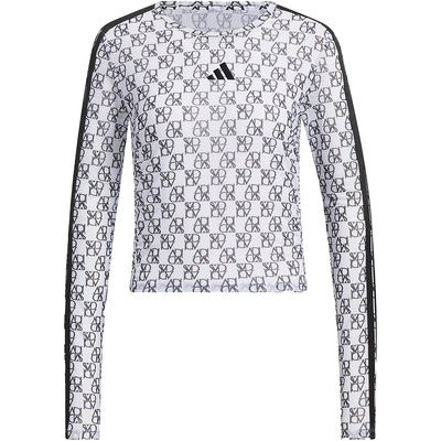 Adidas/阿迪达斯官方正品春季新款女士时尚透气修身长袖T恤JY7664