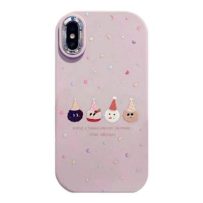 ins紫色圣诞派对公仔适用苹果15/14promax手机壳iPhonex高级感个性创意13pro防摔手机套12时尚小清新保护壳女