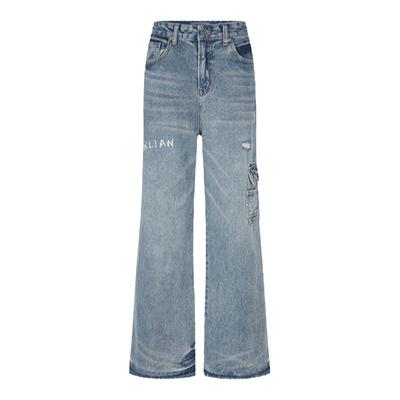 herlian口袋牛仔裤直筒裤