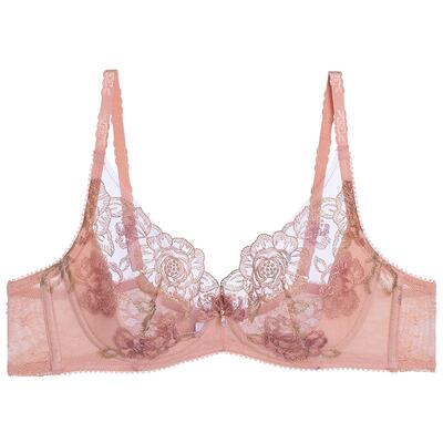 兰卡文LACLOVER繁花之境4/4薄杯文胸蕾丝刺绣内衣LC13YD1