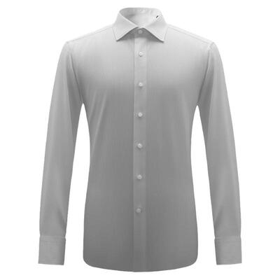 LAMPO/蓝豹修身浅灰小提花衬衣