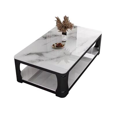 现代简约小户型仿大理石钢化玻璃