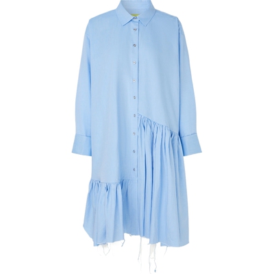 Marques' Almeida 春夏女士多巴胺不对称衬衫长袖连衣裙