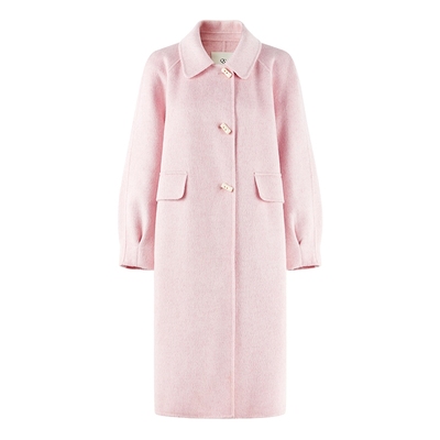 秋水伊人简约气质毛呢外套