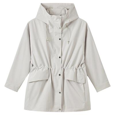 艾高女士防风收腰外套连帽夹克