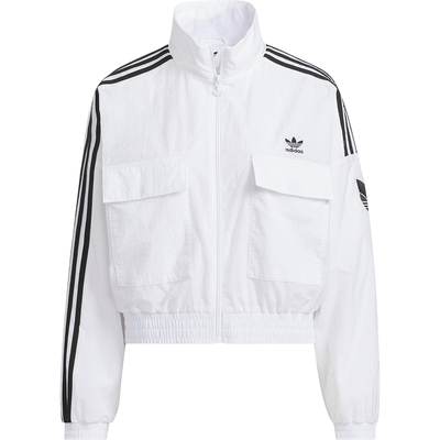 Adidas/阿迪达斯正品三叶草女士长袖短款梭织运动立领外套KG8513