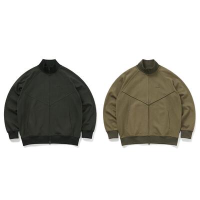 714street潮牌复古拼接立领外套男女2024春秋新款针织运动夹克