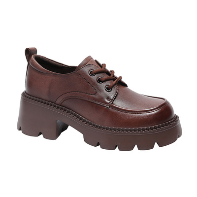 轻便软皮软底真皮增高鞋小皮鞋女