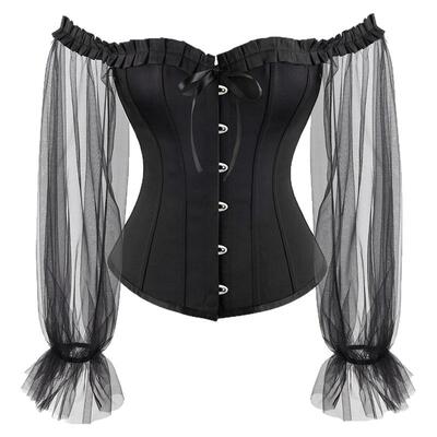 托胸奢束腰网纱华塑身上衣CORSET