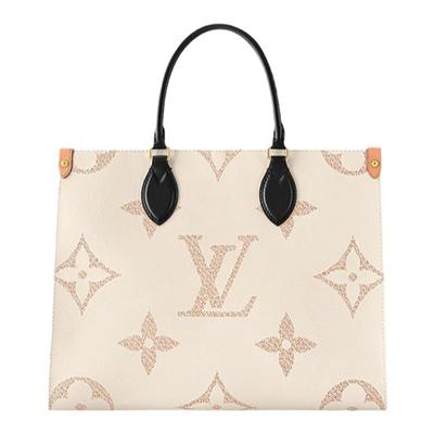 欧洲直邮LV/路易威登24年新款印花帆布拼色设计ONTHEGO中号手提包