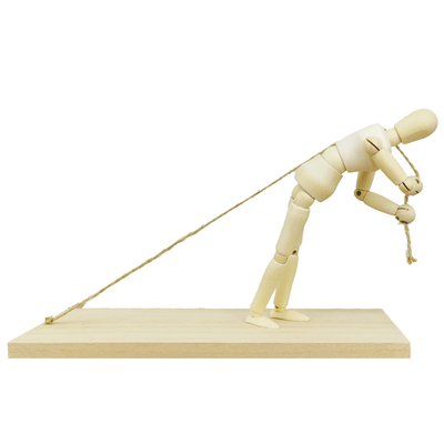 梧棣木人原木装饰艺术纤夫木偶人