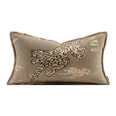 柏洛斯轻奢高级感绿色绣花腰靠