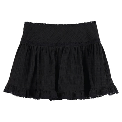 NEVA HU 芭蕾风白色半身裙女a字蛋糕裙蕾丝花边短裙高腰气质裙子