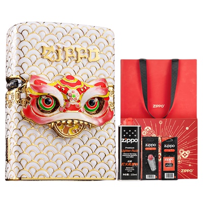 之宝白色醒狮套装防风煤油打火机