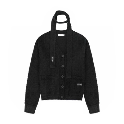 NEW 1/31｜韩系ason慵懒风柔雾黑针织开衫女仿水貂绒软糯长袖外套