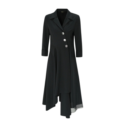 莱芙艾迪儿大方得体小黑裙气质收腰连衣裙黑色西装裙1E1L94147