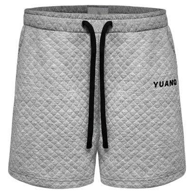 菱形格子美式四分裤休闲训练短裤