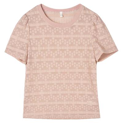 精致提花短袖圆领针织衫