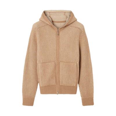 LoroPiana/诺悠翩雅男士针织衫羊绒驼毛混纺连帽拉链运动衫新款