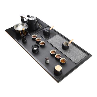 整块乌金石茶盘全自动一体茶台