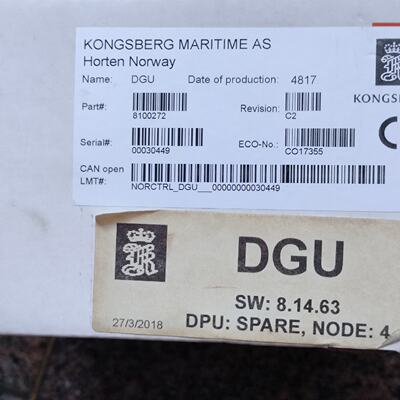 议价KONGSBERG DGU 8100272全新原装现货议价