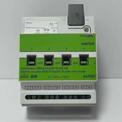 MERTEN KNX EIB 647593 / Schaltaktor REG-K/4x230/16 mit HB