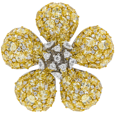 LAMUANA南法黄花戒指高级轻奢感珠宝戒指S925银花朵送礼物87012