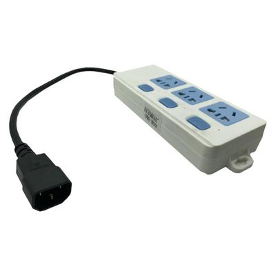 C14品字公插头转国标排插带开关机房PDU转普通10A插座转换线2500W