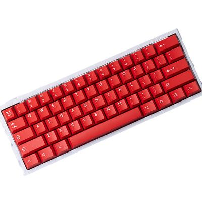 KBDfans Holy60镂空电泳白热插拔客制化机械键盘勇气红键帽原创