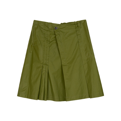 涂层不规则褶裥a字半裙