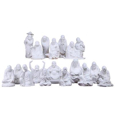 陶瓷十八罗汉像降龙布袋佛像摆件