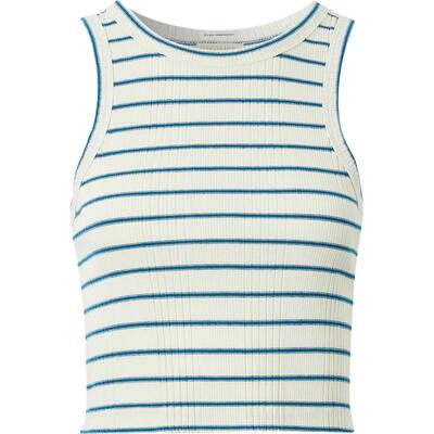 Mother denim 夏女多巴胺条纹混纺短款背心