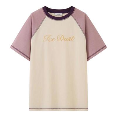 ICE DUST x LOOKNOW2026春夏新款多色插肩袖撞色LOGOT恤