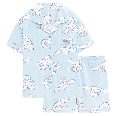 玉桂狗睡衣女夏季纯棉短袖短裤夏天薄款学生可爱网红风家居服套装