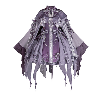 洛丽塔紫色网纱改良汉服连衣裙