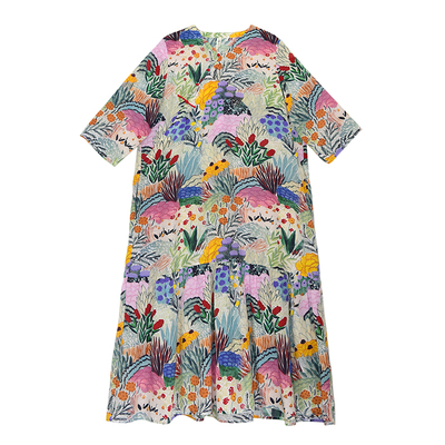 不蔓不枝鱼尾连衣裙夏