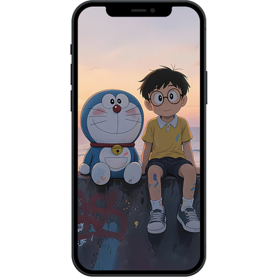 哆啦A梦&大雄插画8K超清壁纸iphone苹果安卓手机电脑ipad平板壁纸