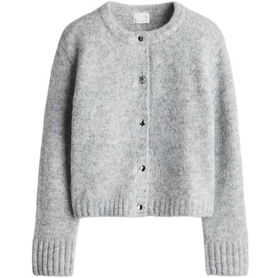 HM女装针织衫冬季时尚miu系开衫纽扣设计开衫打底衫1270053