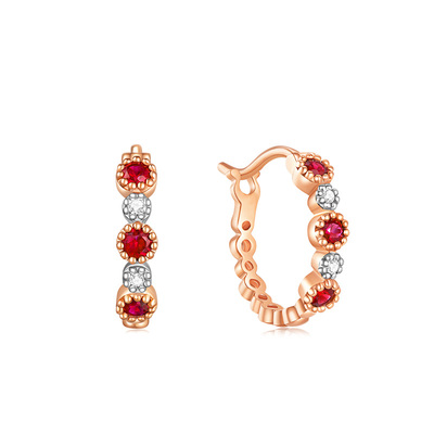 ENZO18K金红宝石钻石耳环