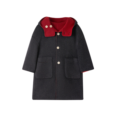 儿童双面羊毛大衣秋冬新款