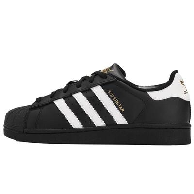 Adidas/阿迪达斯正品三叶草女子皮质黑白金标贝壳头休闲鞋B23642