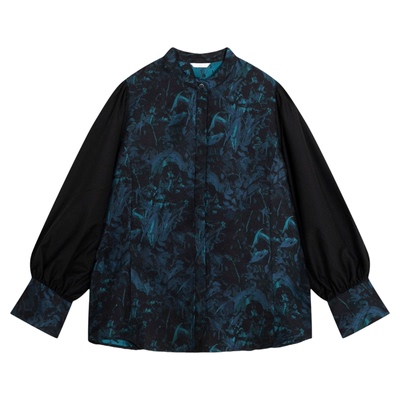 HARE衬衫女2026春季新款拼接袖正肩宫廷风休闲上衣636790