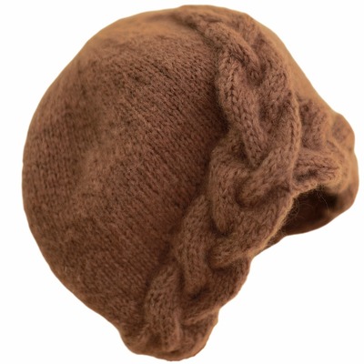 原创法式手工保暖毛线帽钟形帽