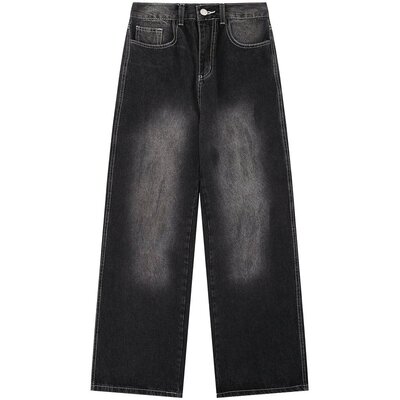 抛开种种vintage宽松牛仔长裤