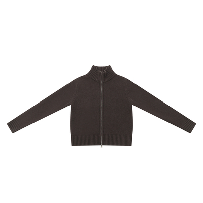 100%绵羊毛双层立领毛衣外套