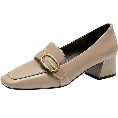 natursun复古乐福鞋女